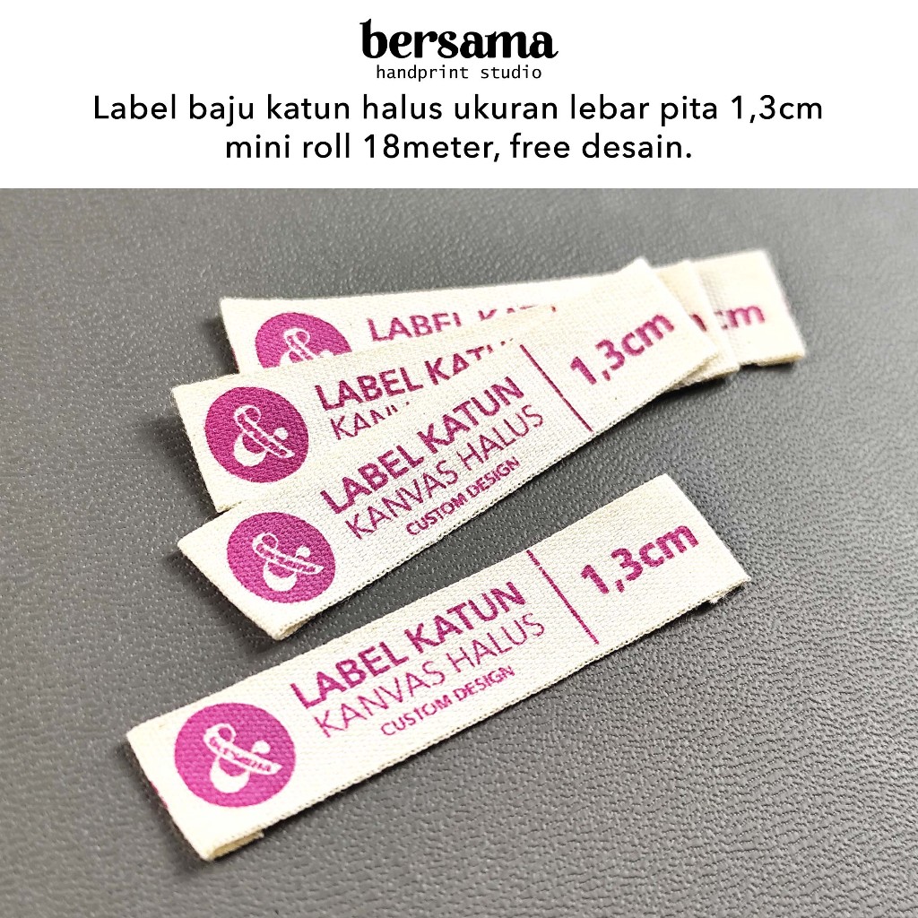 Jual Label Baju Katun Halus 1,3cm Cetak Custom | Shopee Indonesia