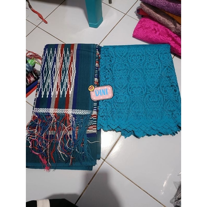 Jual Set Kain Renda + Kain Songket Harungguan + Selendang (3in1) WAJIB ...