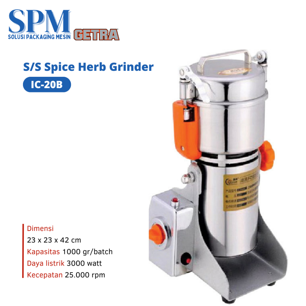 Jual Spice Herb Grinder Getra 1000 Gram IC 20B Mesin Penghalus Rempah ...
