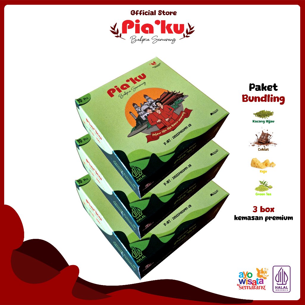 Jual Bakpia Piaku Semarang - [ 3 Box ] Paket Bakpia Semarang Mix Varian ...