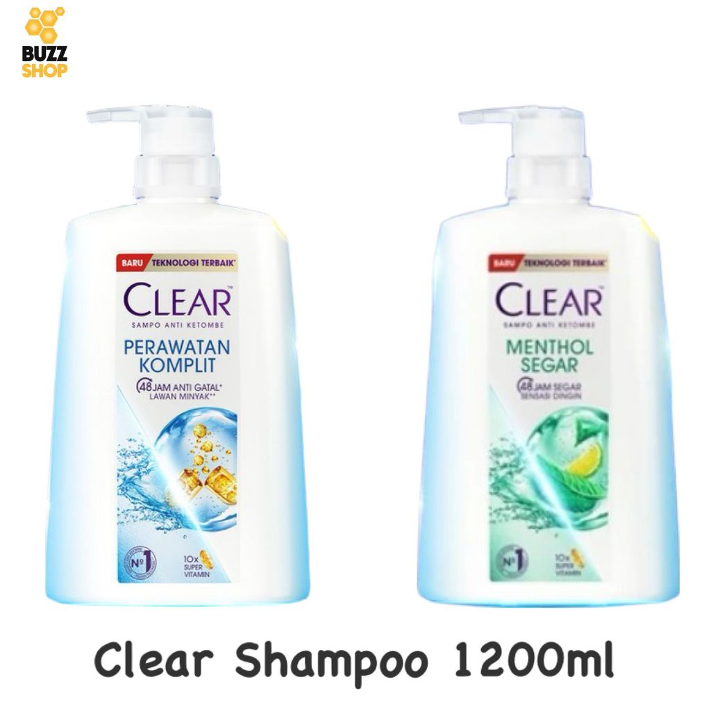 Jual Clear Shampoo Menthol Segar | Perawatan Komplit - 1200ML | Shopee ...