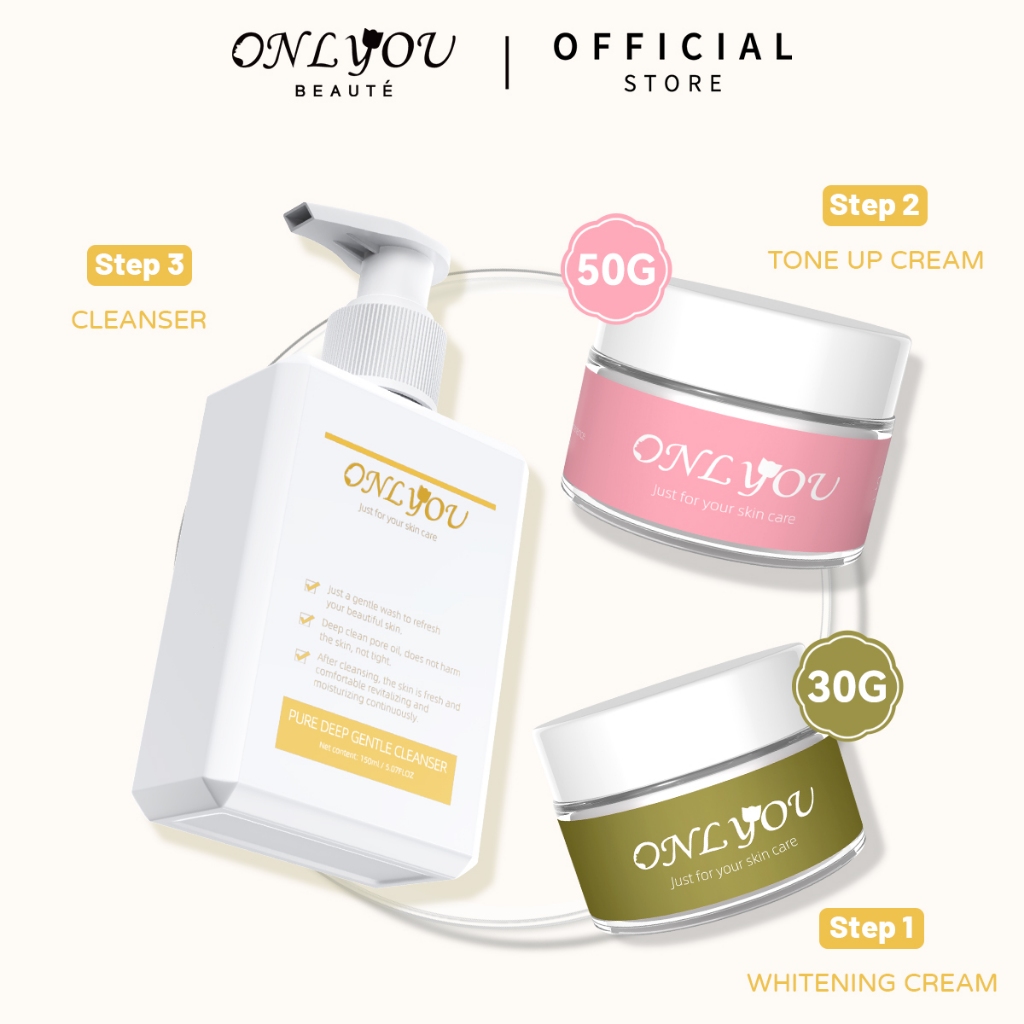 Jual ONLYOU Whitening PAKET 3PCS PAKTE Instant Brightening Tone Up ...