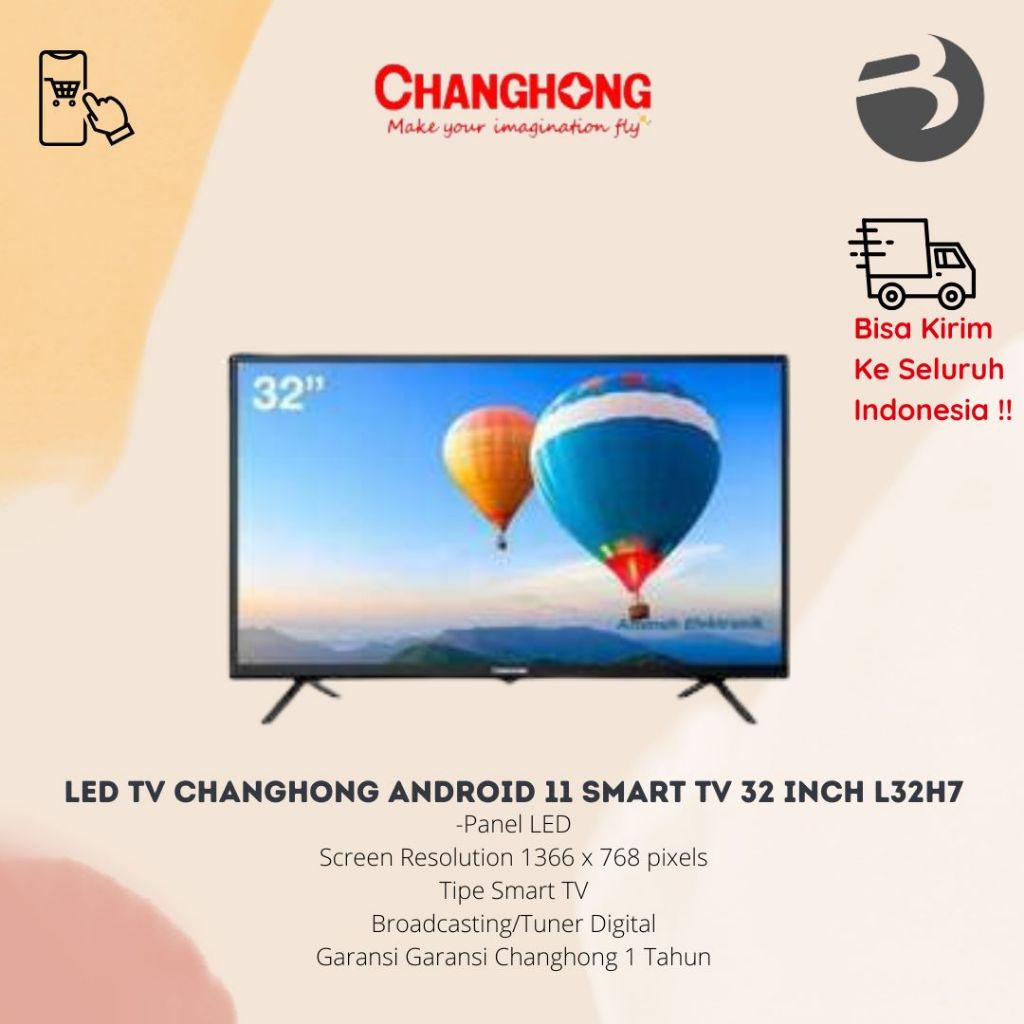 Jual LED TV CHANGHONG Android 11 Smart TV 32 Inch L32H7 | Shopee Indonesia