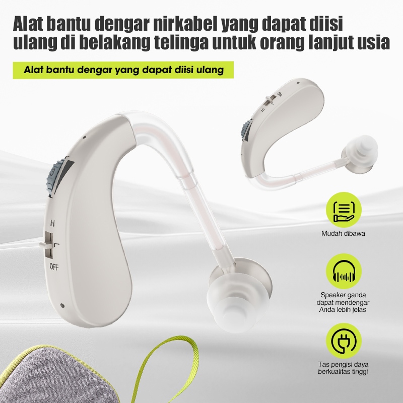 Jual Goodlife Alat Bantu Dengar Isi Ulang untuk Lansia (Sepasang) Hearing Aids BTE Di Belakang ...