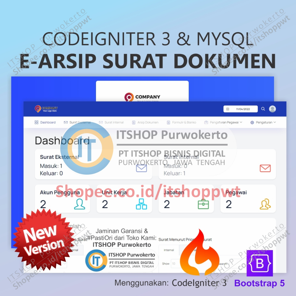 Jual Source Code Aplikasi Web E-Arsip Surat Dokumen PDF Codeigniter 3 MySQL | Shopee Indonesia