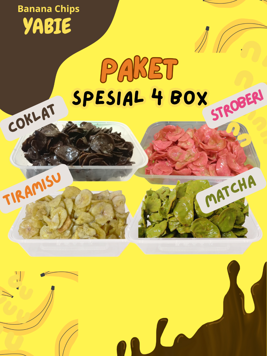 Jual Paket hemat Keripik Pisang Lumer mix 4 in 1 Cemilan Khas jambi ...