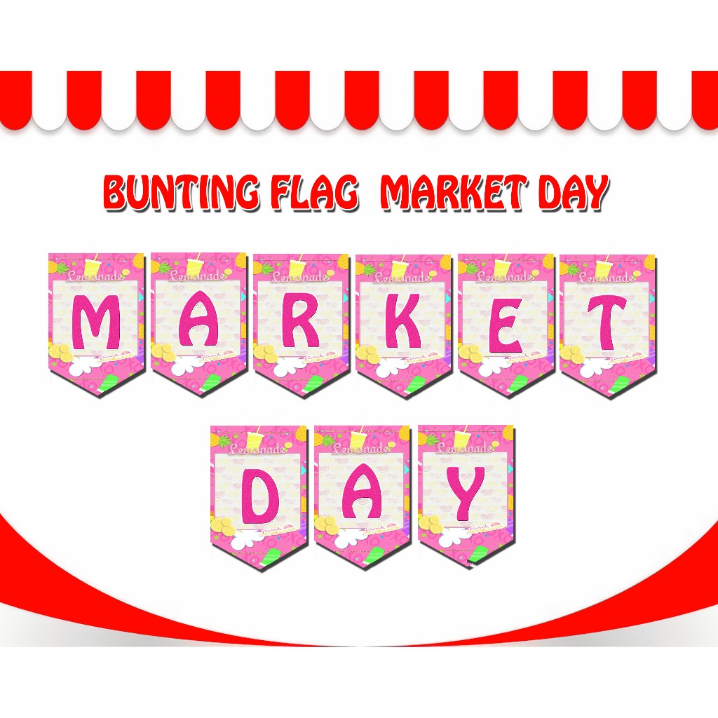 Jual BUNTING FLAG MARKET DAY TEMA LEMONADE | Shopee Indonesia