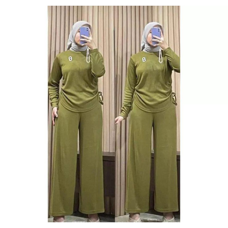 Jual STELAN KNIT TERBARU RIB SERUT SETCEL YUSI BLOUSE CROP RIB KNIT ...