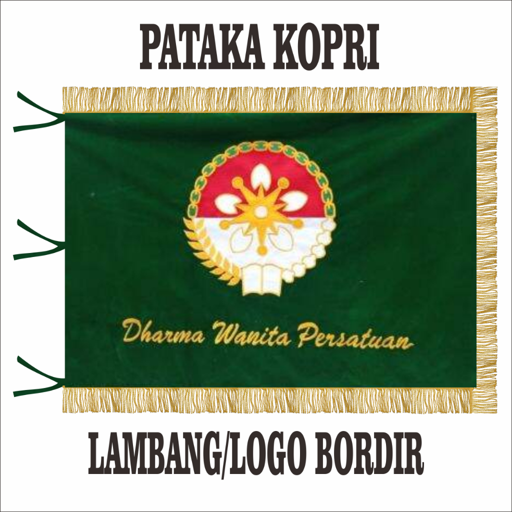Jual Bendera Pataka Bordir Logo Dharma Wanita Persatuan Bahan Beludru ...