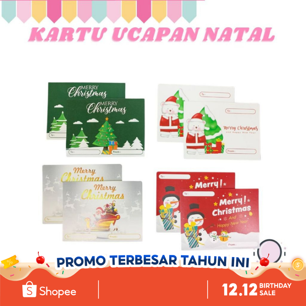 Jual 1 Pcs Greeting Card Tebal Natal Christmas Kartu Ucapan X Mas ...