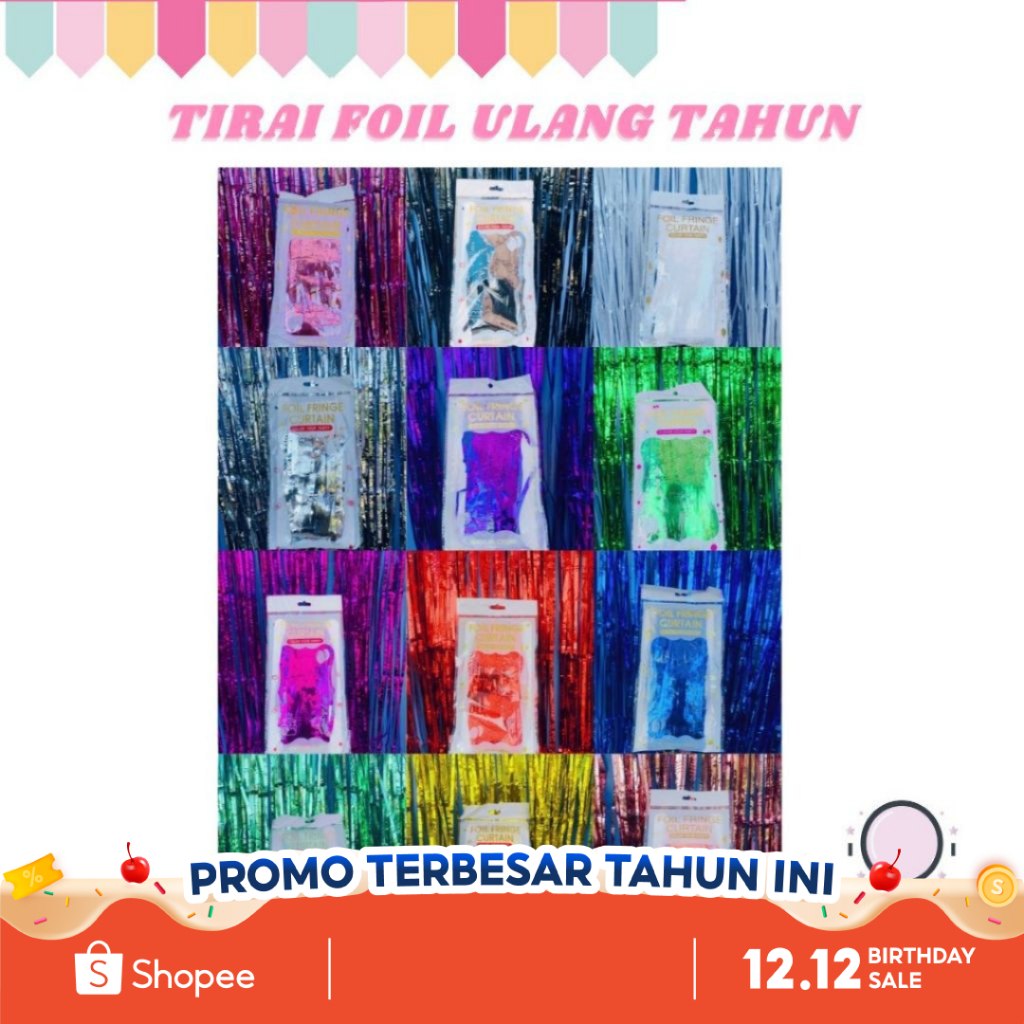 Jual Tirai Foil Premium 1X2Meter Ulang Tahun Foil Curtain Tirai Party ...