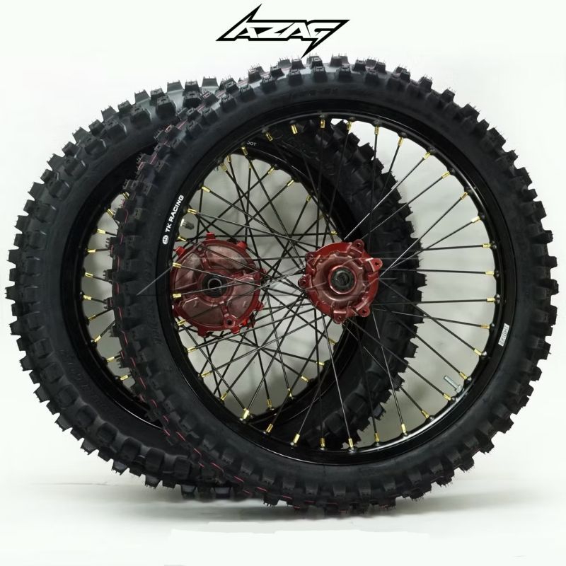 Jual BAN SET MOTOCROSS / CROSS HONDA CRF150 VELG TK RACING 21-18 BAN ...