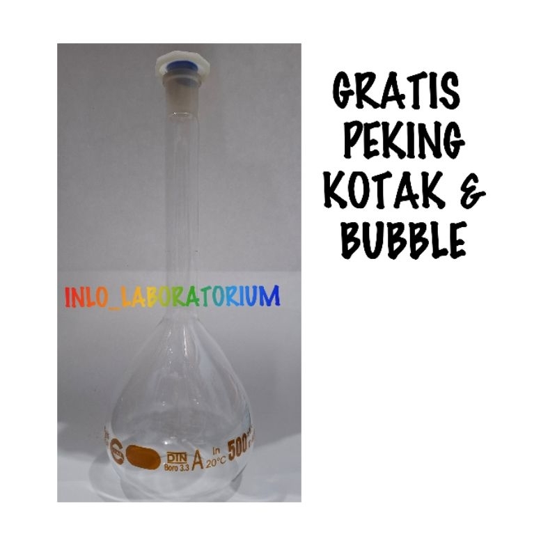 Jual Labu Ukur Gratech 500 ml/Volumetric Flask/Labu Tentukur | Shopee Indonesia