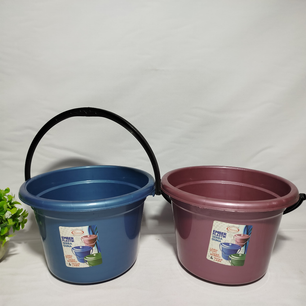Jual GREAT - EMBER 1 GALON MINI METALIK EMBER TONG GAGANG PLASTIK 3 ...