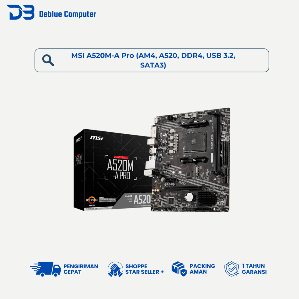 Jual MSI A520M-A Pro (AM4, A520, DDR4, USB 3.2, SATA3) | Shopee Indonesia
