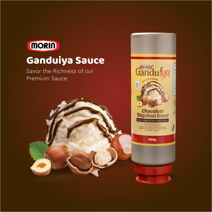Jual Morin Ganduiya Chocolate Hazelnut Sauce 550gr – Morin Saus Topping ...
