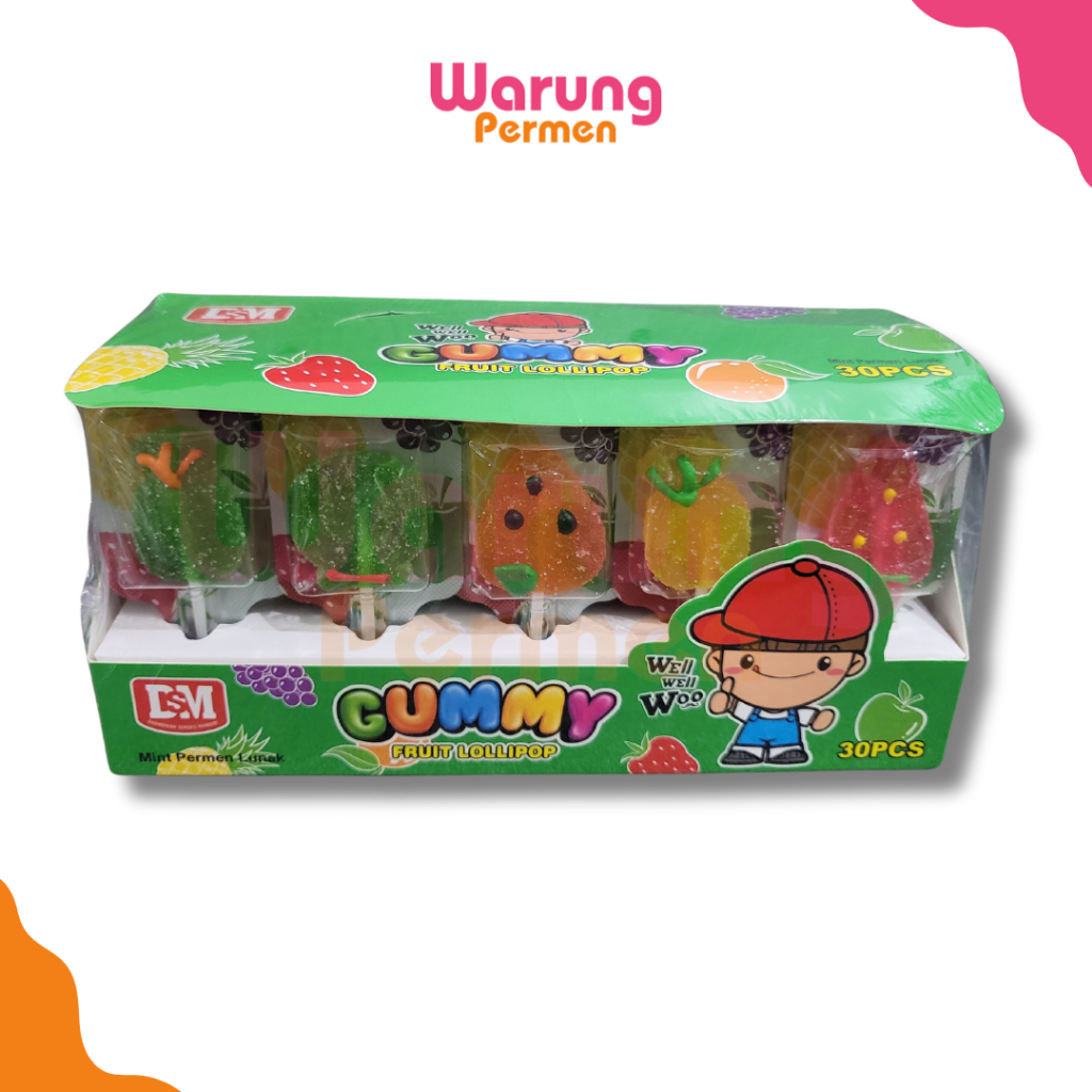 Jual Gummy Fruit Lollipop / Yupi Lollipop Jelly / Permen Lunak Mint ...
