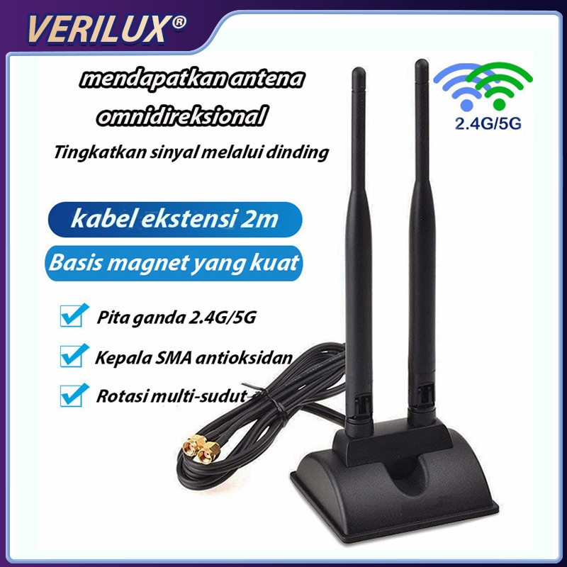 Jual Antena WiFi Ganda dengan Konektor Pria RP-SMA, WiFi Range Extender ...