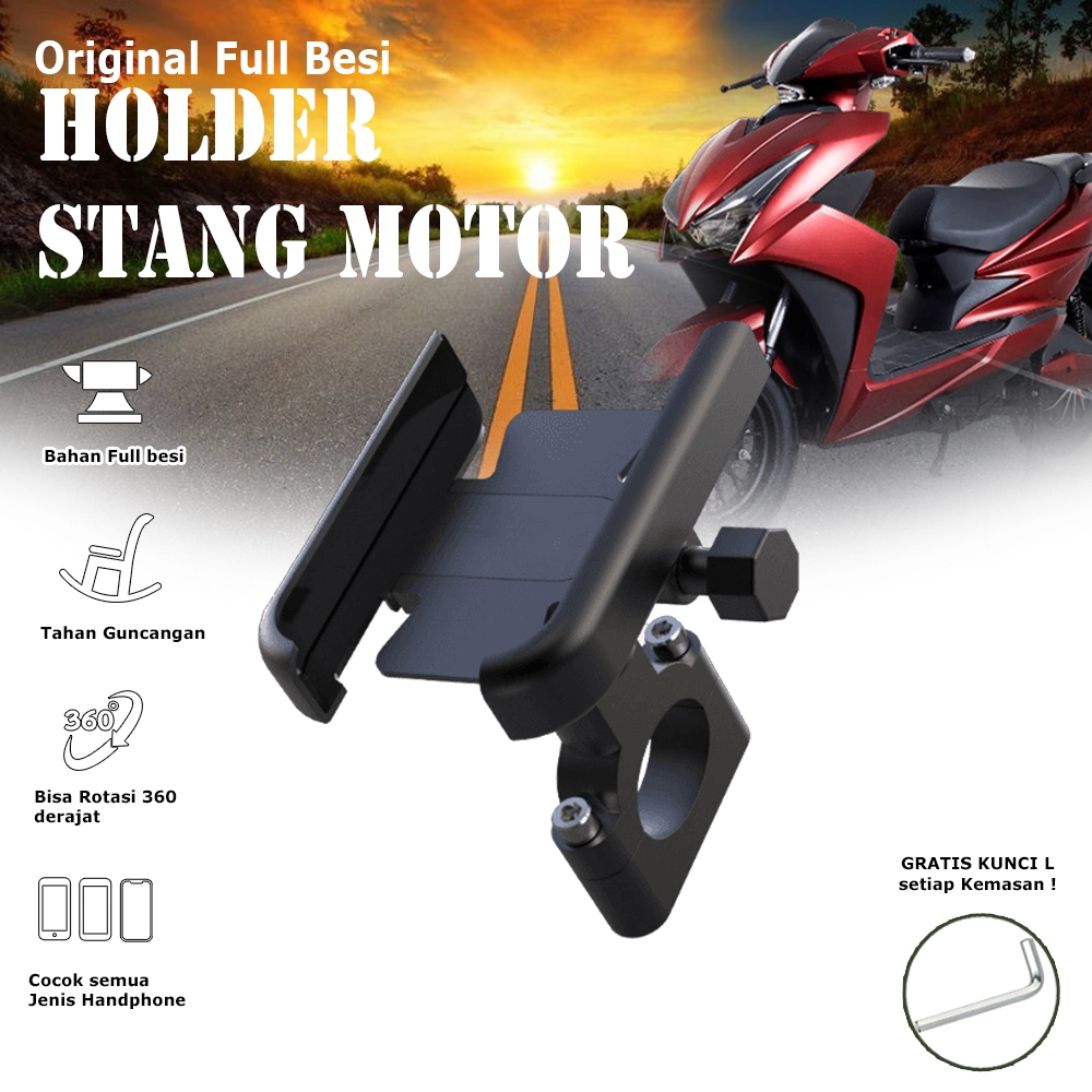 Jual SAEID - HOLDER HP MOTOR BAHAN FULL BESI METAL ALLOY UNTUK SPION ATAU STANG MOTOR. HOLDER ...