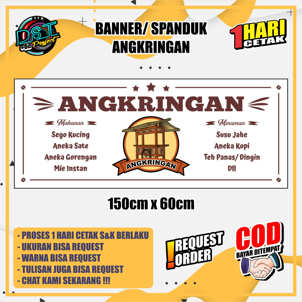 Jual BANNER / SPANDUK ANGKRINGAN TEMA PUTIH 150 x 60 | Shopee Indonesia