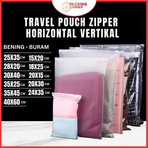 Jual Travel Pouch Zipper Klip Storage Bag Zipper Lock Tempat ...