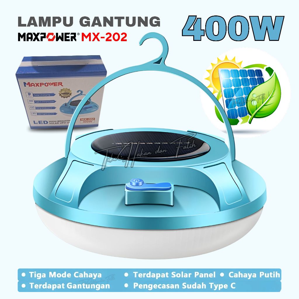Jual Lampu Emergency UFO Gantung Solar Panel Camping Lamp 400W Maxpower MX-202 | Lampu Gantung ...