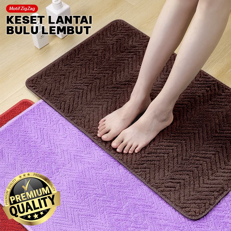 Jual COD - Keset Lantai Zigzag Bulu Halus & Lembut 60x40cm Anti Slip ...