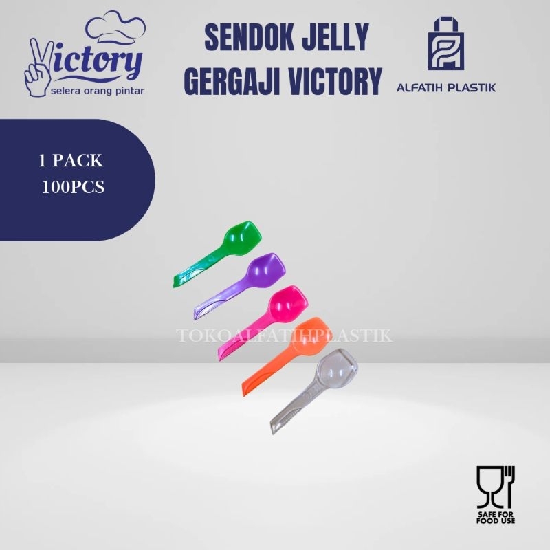 Jual Sendok Jelly victory gergaji Bening Sendok Jelly Plastik 1 pack ...