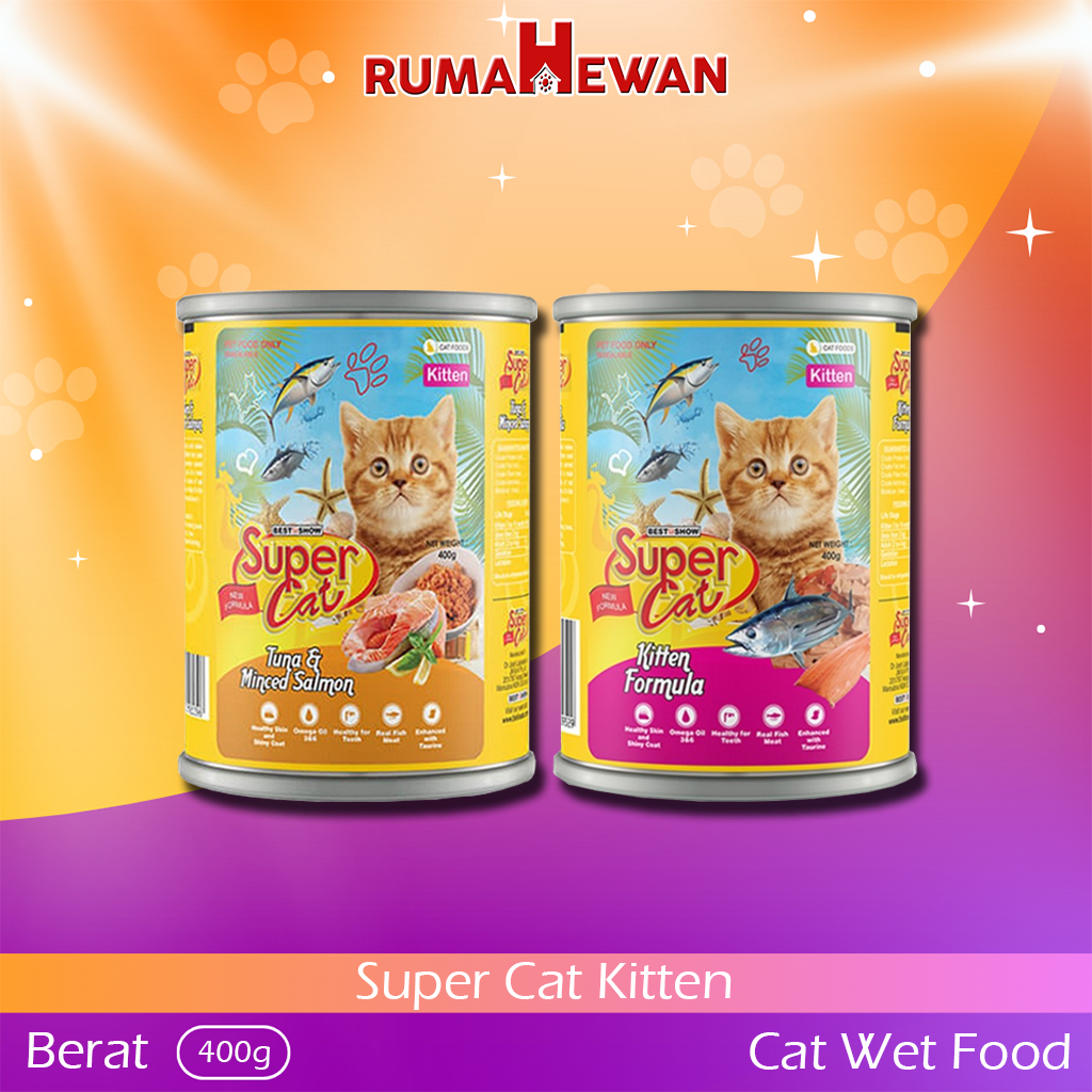 Jual SUPERCAT KITTEN 400gr - Makanan kaleng anak kucing super cat ...