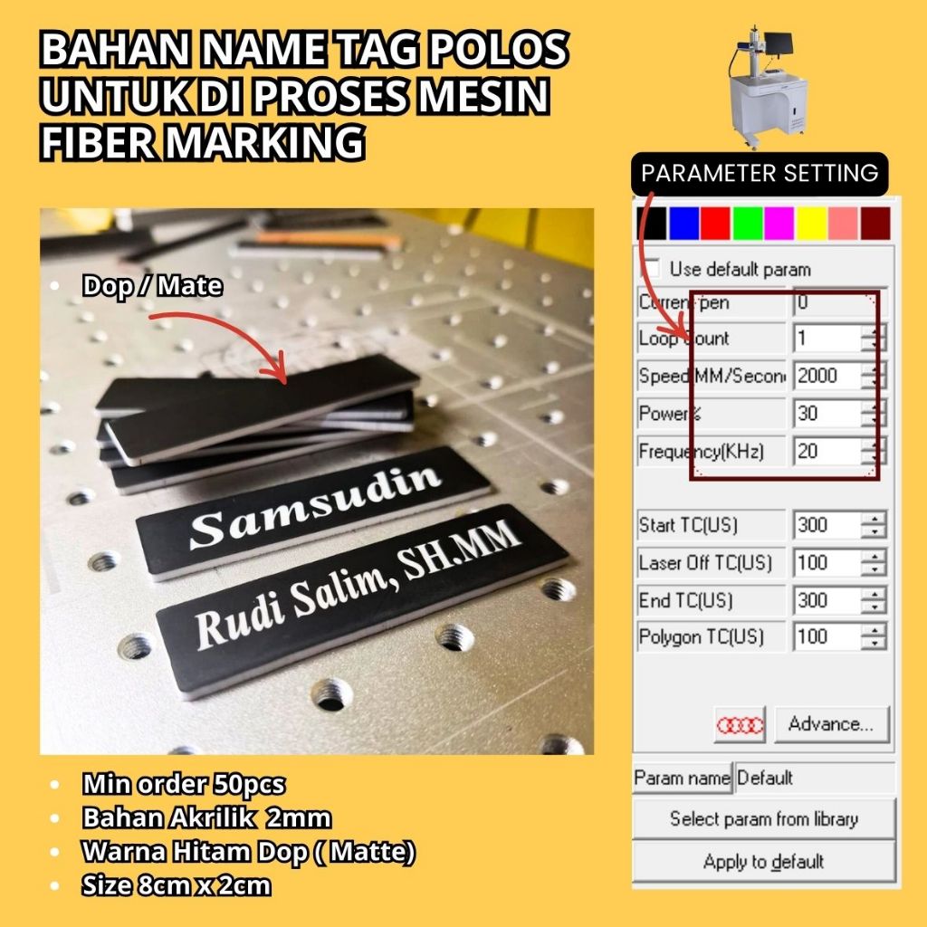 Jual Bahan Name Tag Polos Laser Fiber Marking | Shopee Indonesia