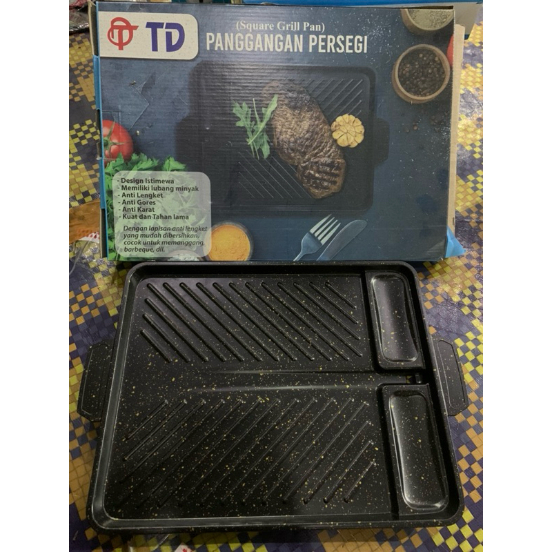 Jual [ Bentuk Persegi Panjang ] Multi Grill Pan BBQ Square/Grill Pan ...