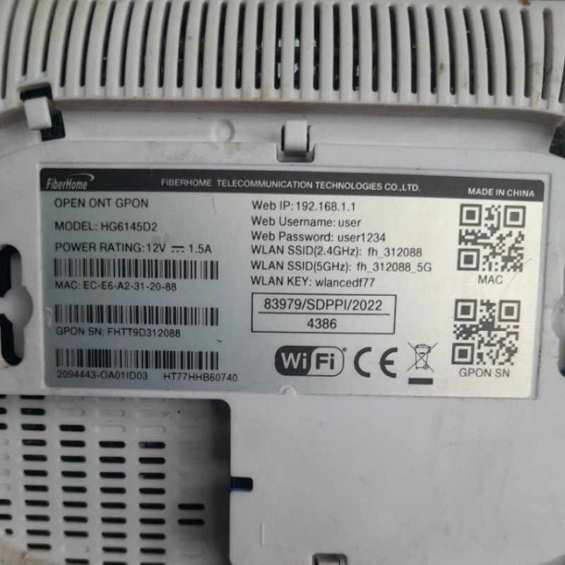 Jual FiberHome Open Ont Gpon Model: HG6145D2 | Shopee Indonesia