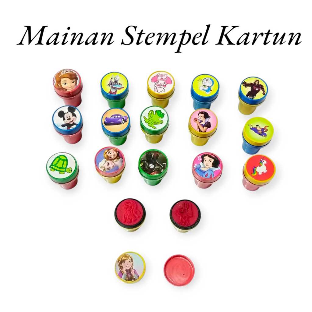 Jual Mainan Anak Stempel Bulat Stampel Cap Karakter Kartun | Shopee ...