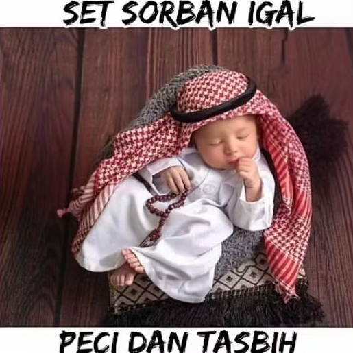 Jual KOKO BAYI SET SORBAN TASBIH IGAL DAN PECI FULLSET JUBAH GAMIS BAYI ...