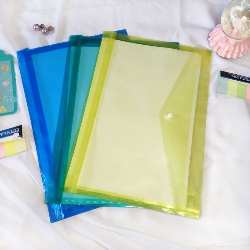 Jual Map Folder Plastik Kancing F4 Folio Transparant Map File Dokumen ...