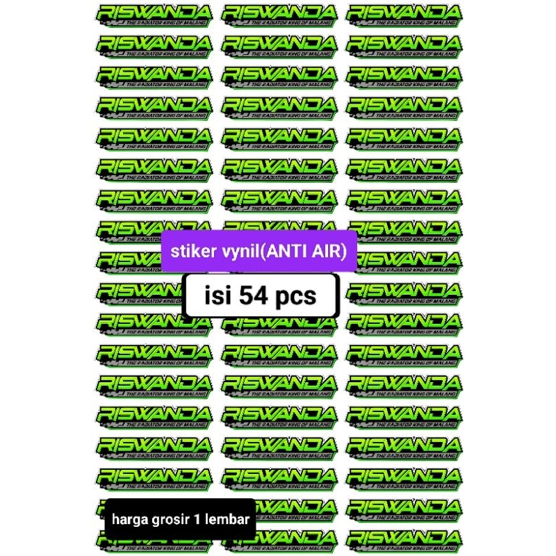 Jual STIKER RISWANDA AUDIO ISI 54 PCS BAHAN VYNIL(ANTI AIR) | Shopee ...