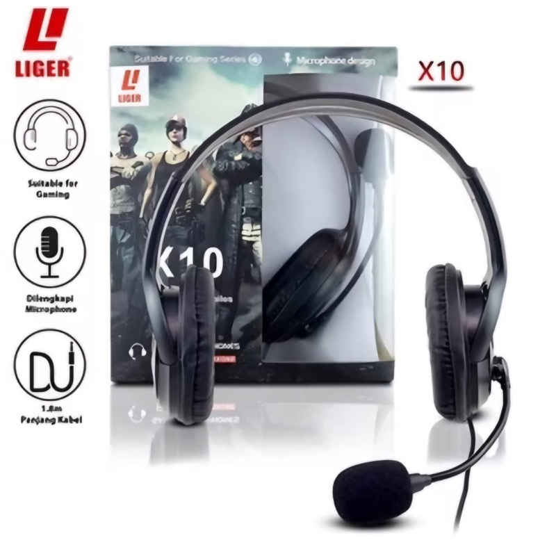 Jual Headset Bando LIGER Gaming X10 + Microphone | Shopee Indonesia