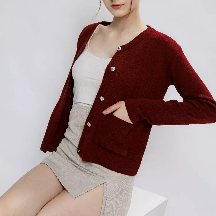 Jual Kardigan Rajut Nadeen Cardigan Knit Wanita Cardy Basic | Shopee Indonesia