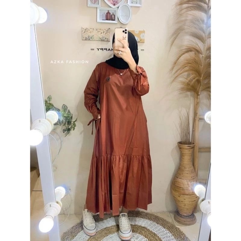 Jual Sandra Midi Dress Jumbo katun TOYOBOPremium Size M-L-XL-2XL-3XL ...