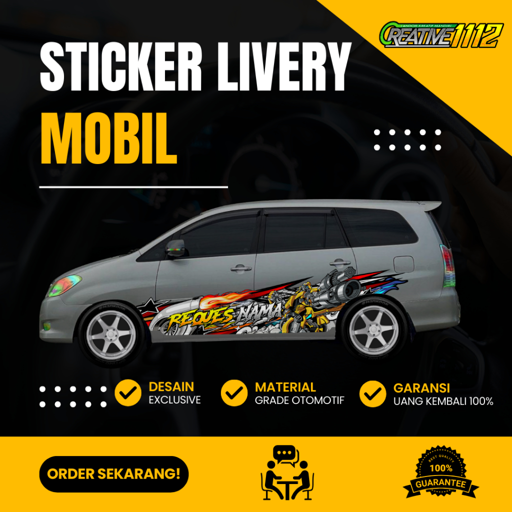 Jual Stiker Mobil Toyota Innova Kustom Livery Nama & Foto untuk Innova ...