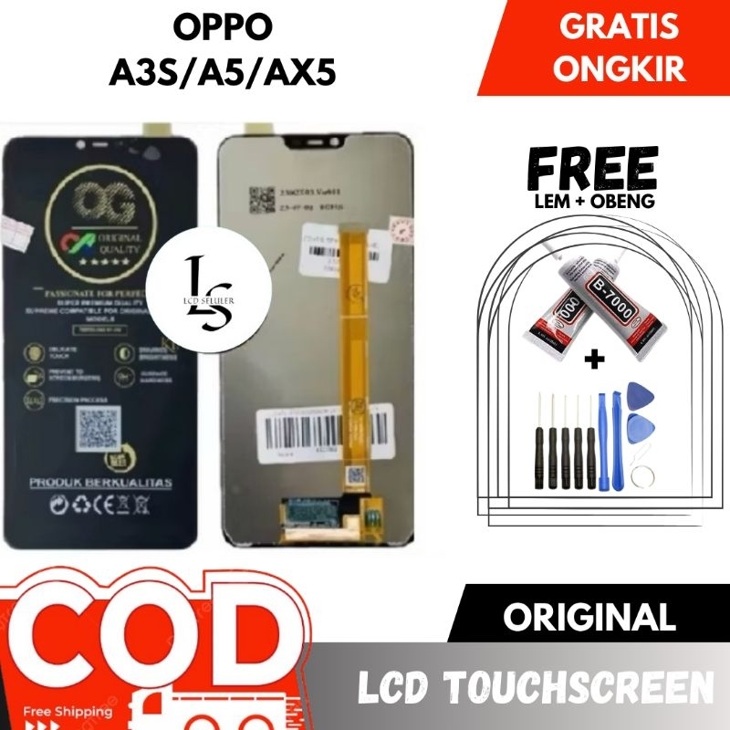 Jual Lcd TOUCHSCREEN OPPO A3S/A5/AX5 Original Fullset (OG SUPER)FREE Lem dan Obeng | Shopee ...