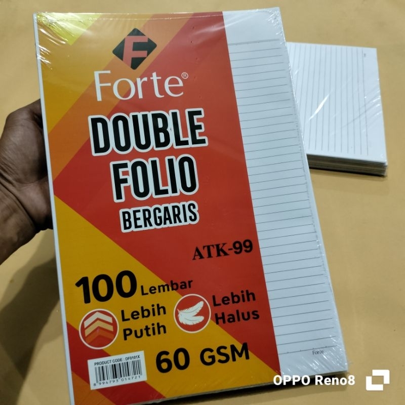Jual Kertas Double Folio Bergaris FORTE (Isi 50 Lembar) Dobel Folio ...