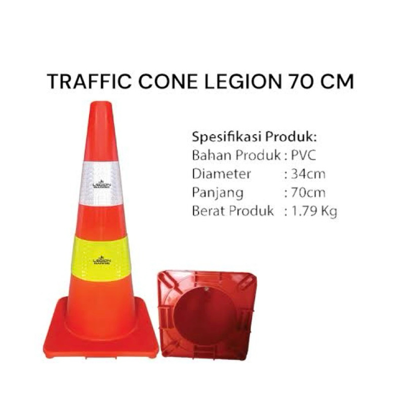 Jual Safety Traffic Cone 70Cm / Kerucut Lalu Lintas Karet | Shopee Indonesia