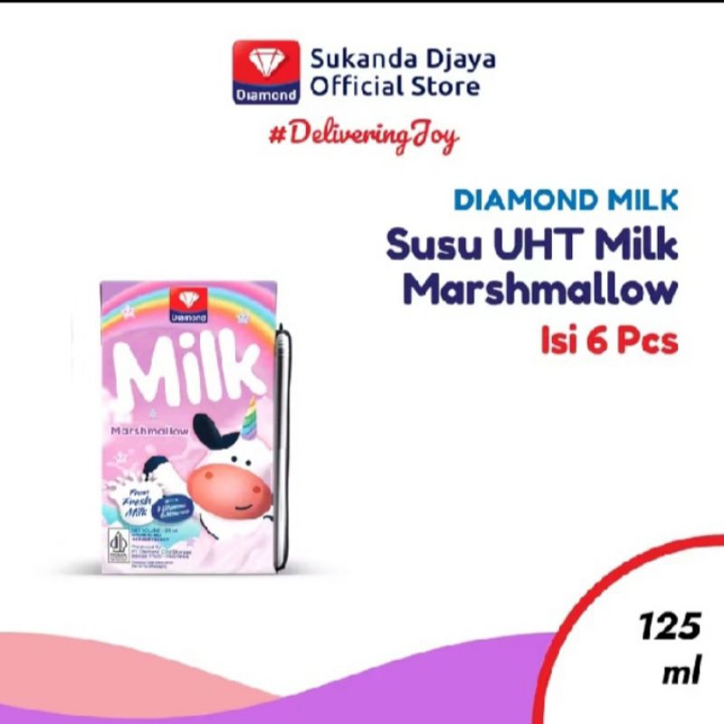 Jual Paket Diamond Milk Susu UHT Rasa Marshmallow 125ml isi 6 Pcs ...