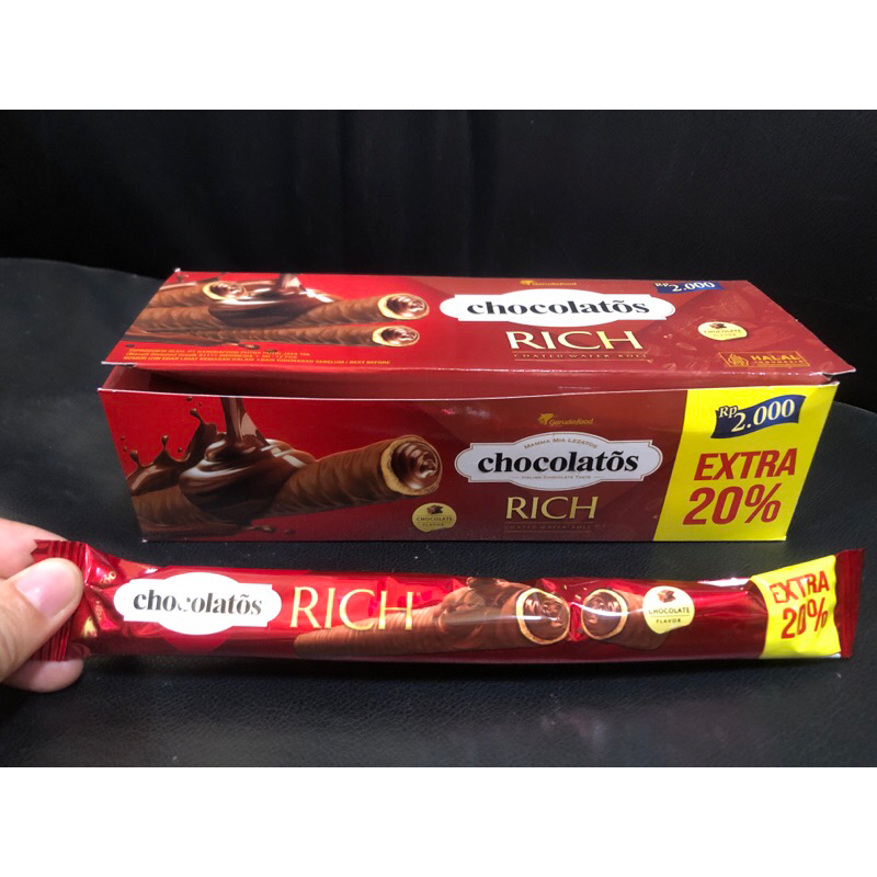 Jual Chocolatos Rich Coklat – 12 Pcs Wafer Premium Isi Cokelat Lezat ...