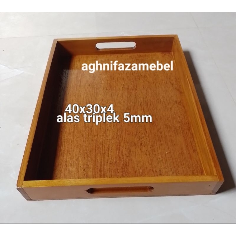 Jual wooden tray kayu jati/nampan kayu jati/baki kayu mewah/nampan ...