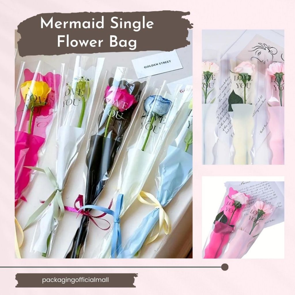 Jual MERMAID SINGLE FLOWER BAG / KANTONG PLASTIK BUNGA / FLOWER SLEEVE ...