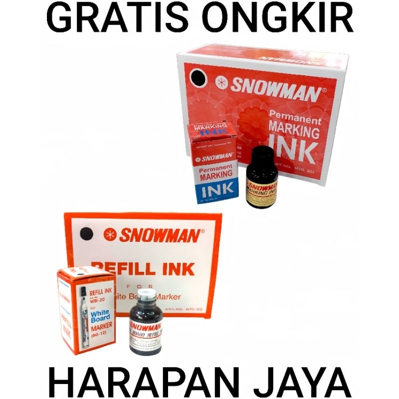 Jual SNOWMAN Isi Ulang / Refill Tinta White Board & Permanent Ink Per ...
