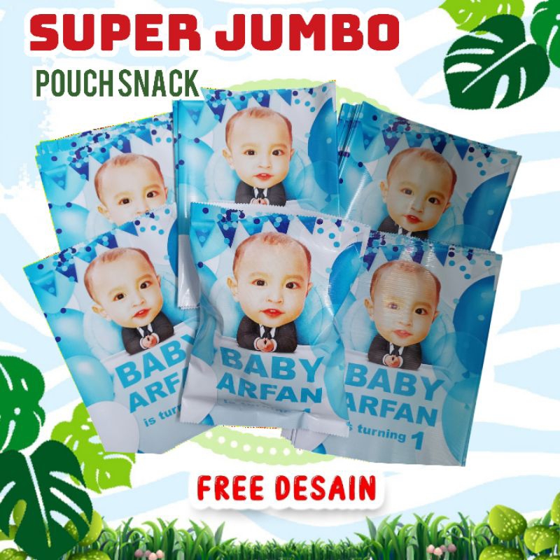 Jual POUCH SNACK SUPER JUMBO BIG SNACK FREE CUSTOM DESAIN FOTO | Shopee ...