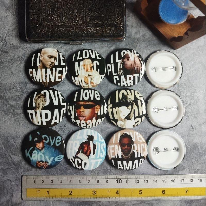 Jual Pin Button Musician Rapper - Pin Peniti RNB HipHop Aksesoris Tas ...